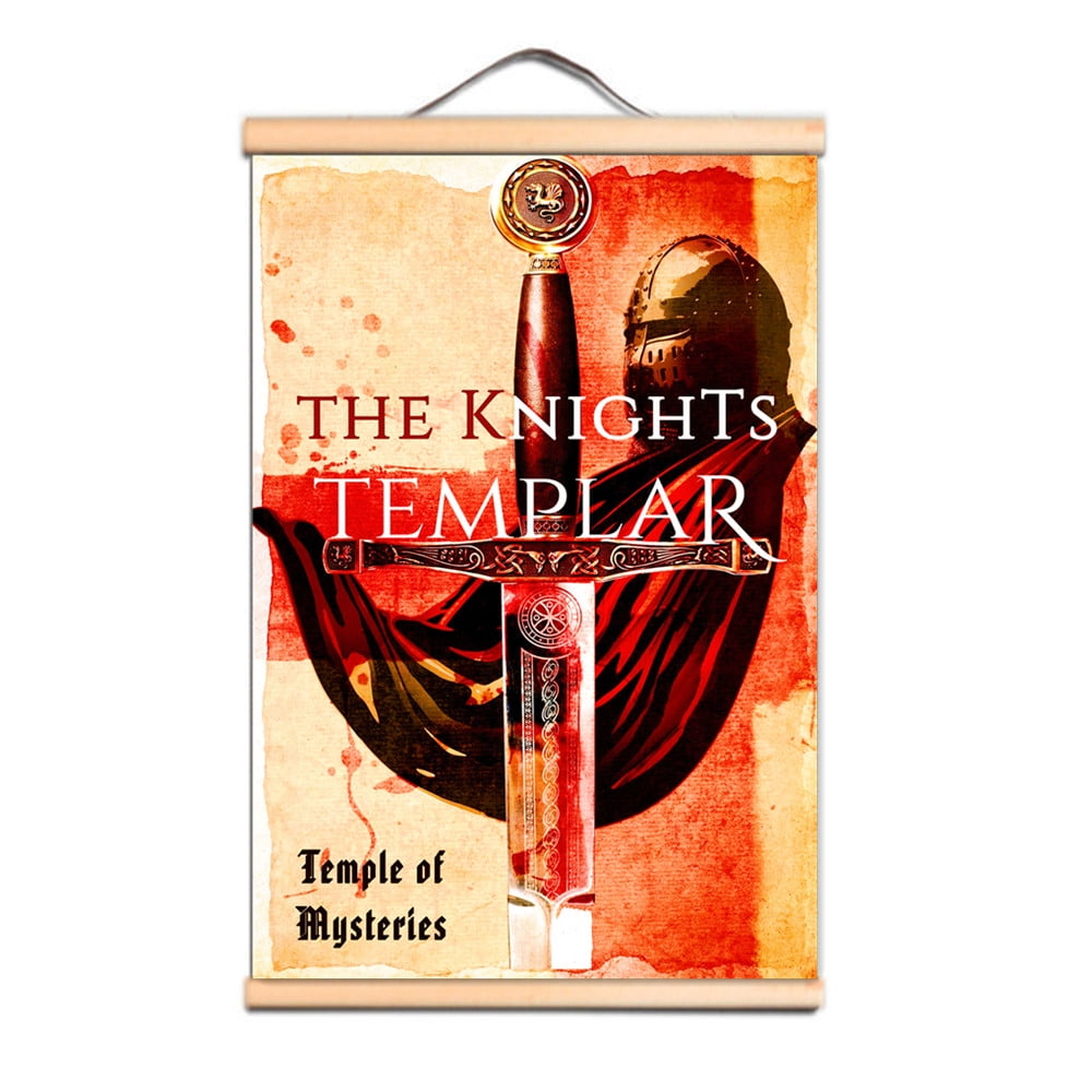 Masonic Knights Templar Scroll Painting Wall Hhanging Banner Vintage ...