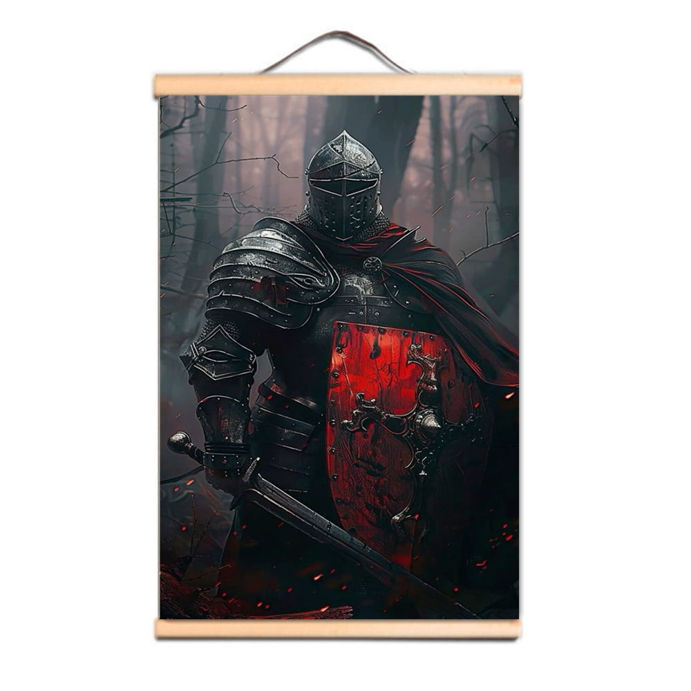 Masonic Knights Templar Scroll Painting Wall Hhanging Banner Vintage ...