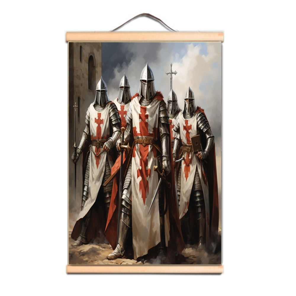 Masonic Knights Templar Wall Hanging Flag Wall Chart Vintage Crusades ...