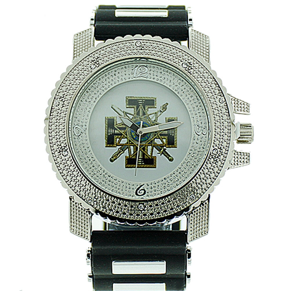 Masonic Knights of Templar Watch - Full Black w/ Silicone Band - York ...