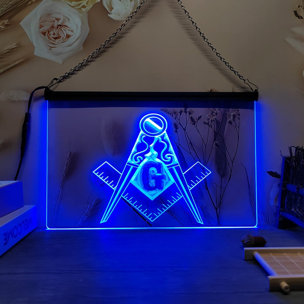 Masonic Mason Freemason Emblem Vintage LED Neon Sign-Posters,3DCarving ...
