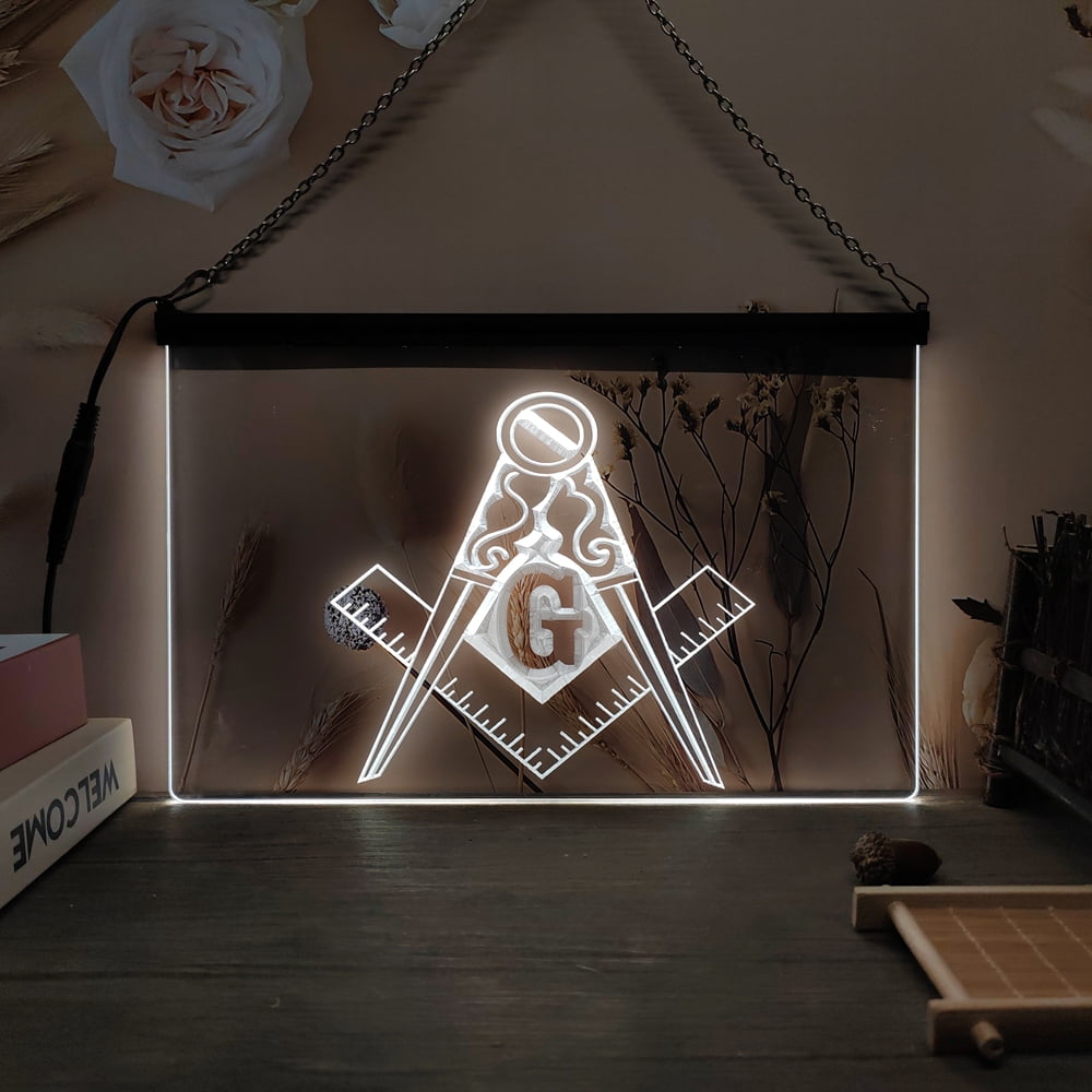 Masonic Mason Freemason Emblem Vintage LED Neon Sign-Posters,3DCarving ...