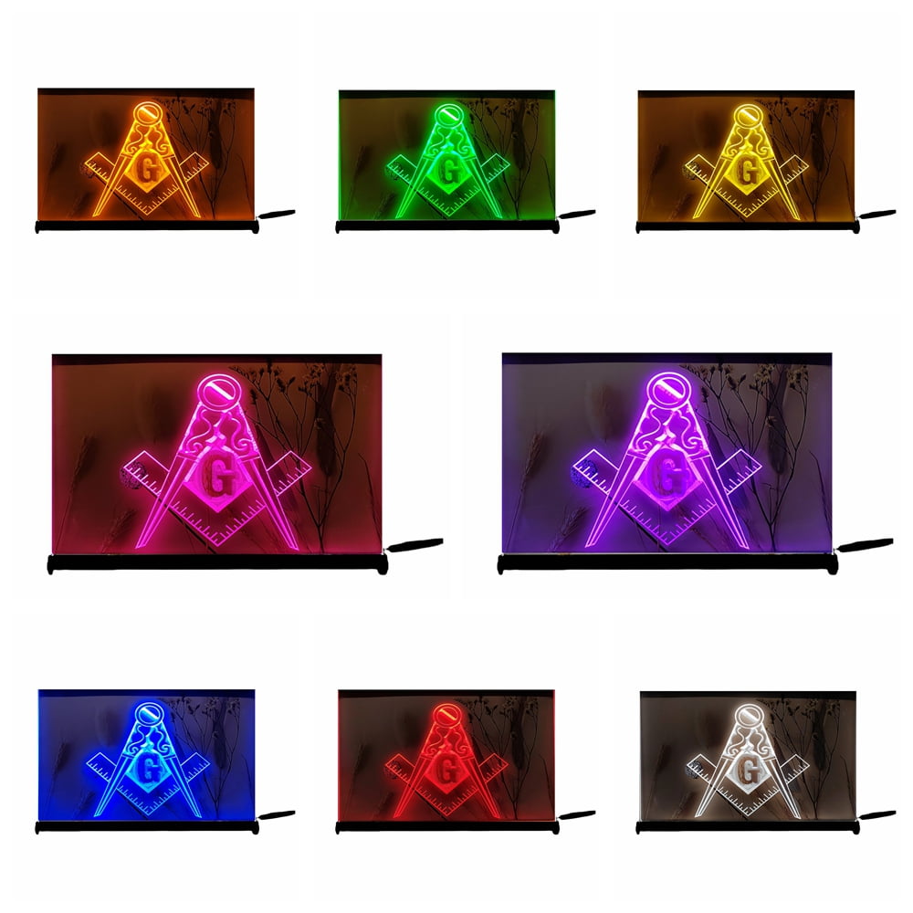 Masonic Mason Freemason Emblem Vintage LED Neon Sign-Posters,3DCarving ...