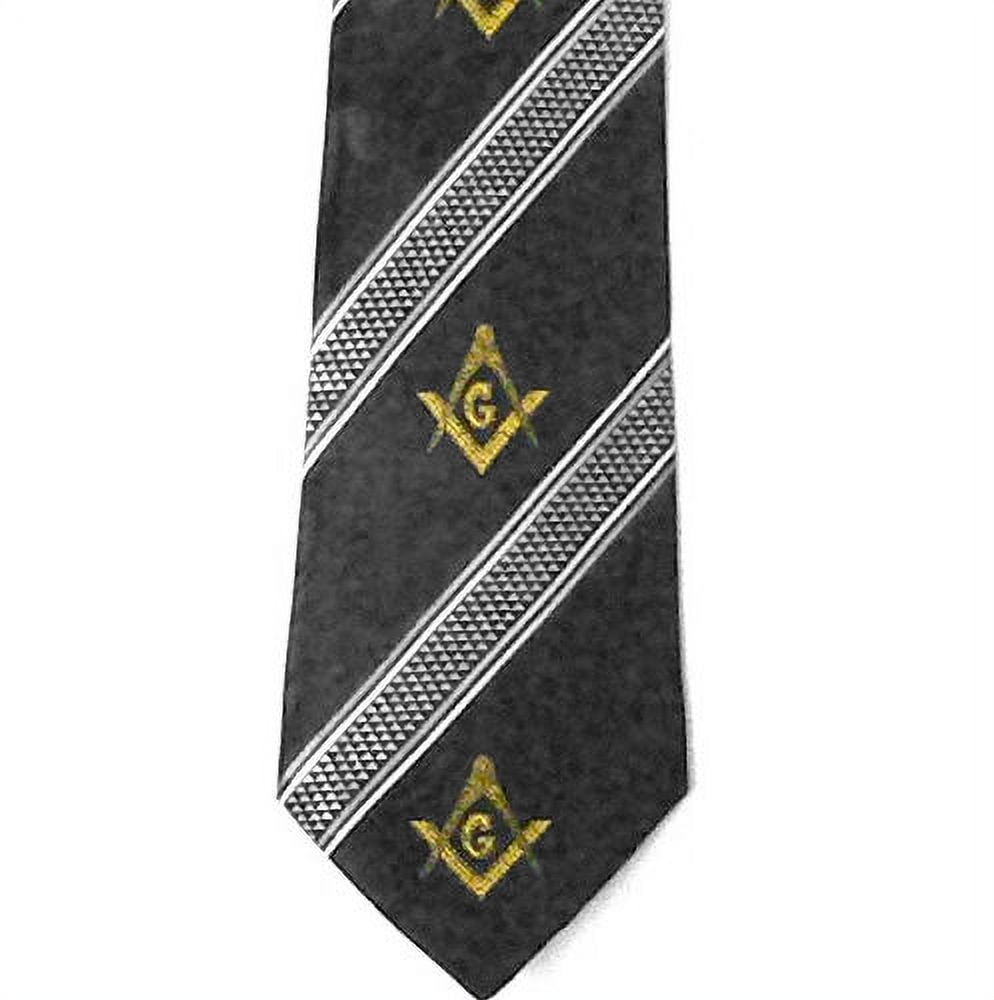 Masonic Neck Tie - Black and Gray Polyester long tie slanted Masonic ...