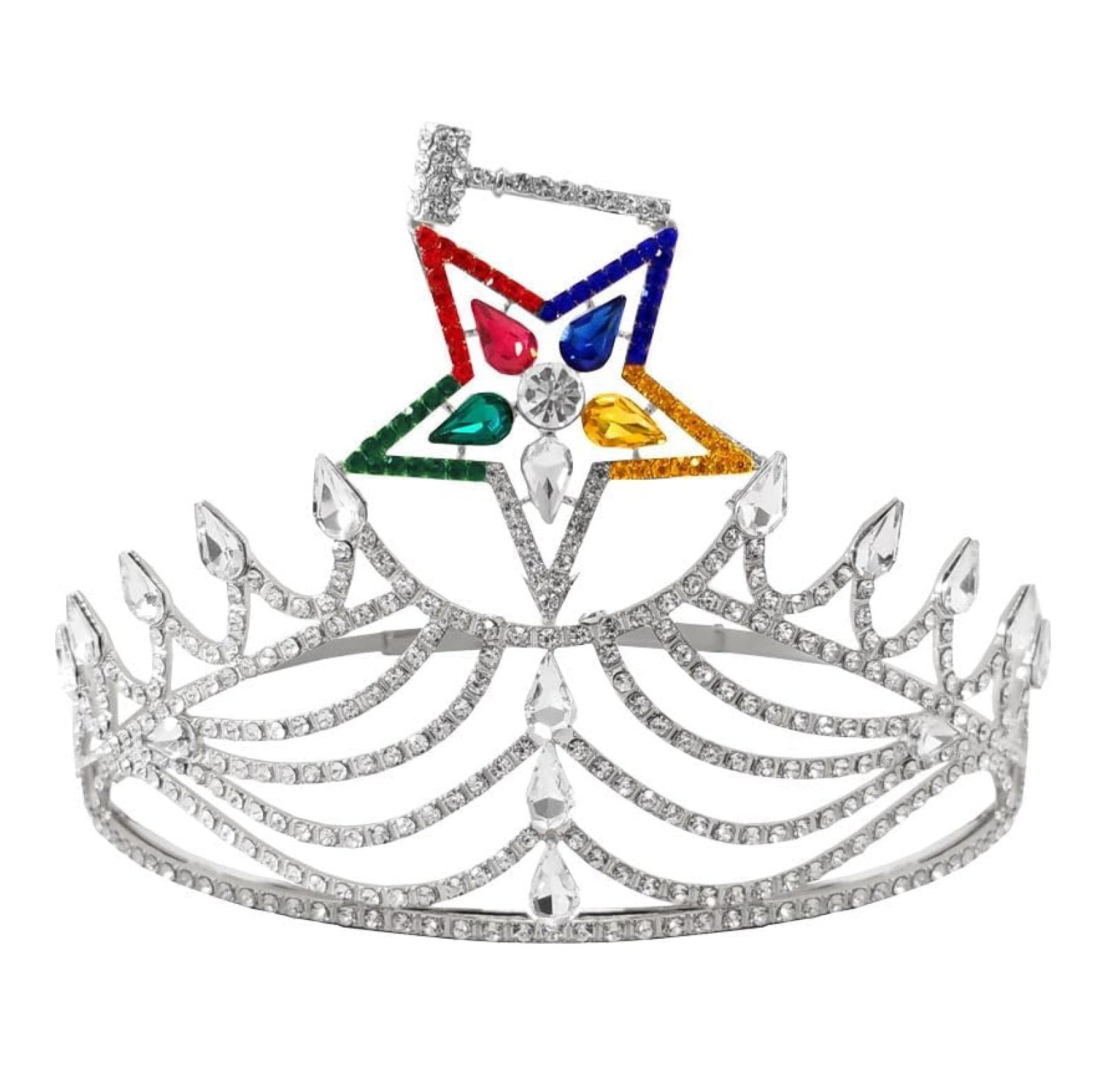 Masonic OES Matron Silver Plated Rhinestones O.E.S Adjustable Crown ...