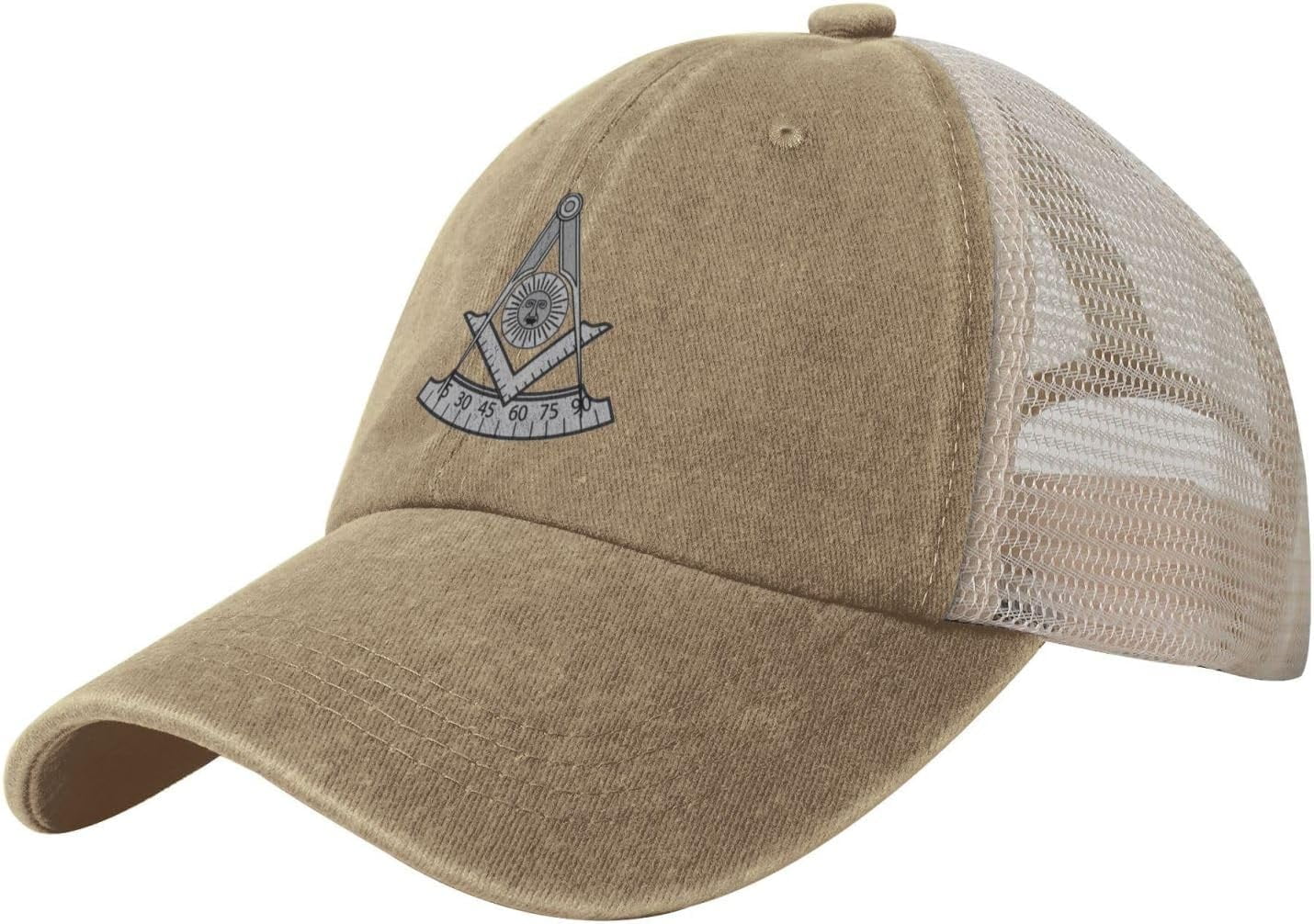 Masonic Past Master Universal Outdoor Adjustable Washed Denim Mesh Hat ...