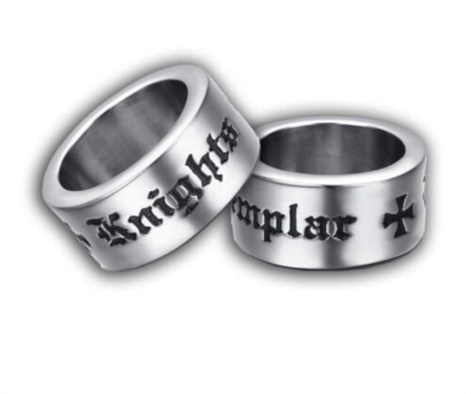Masonic Rings. (1) Knights of Templar Freemason Ring. Bold text. Thick ...