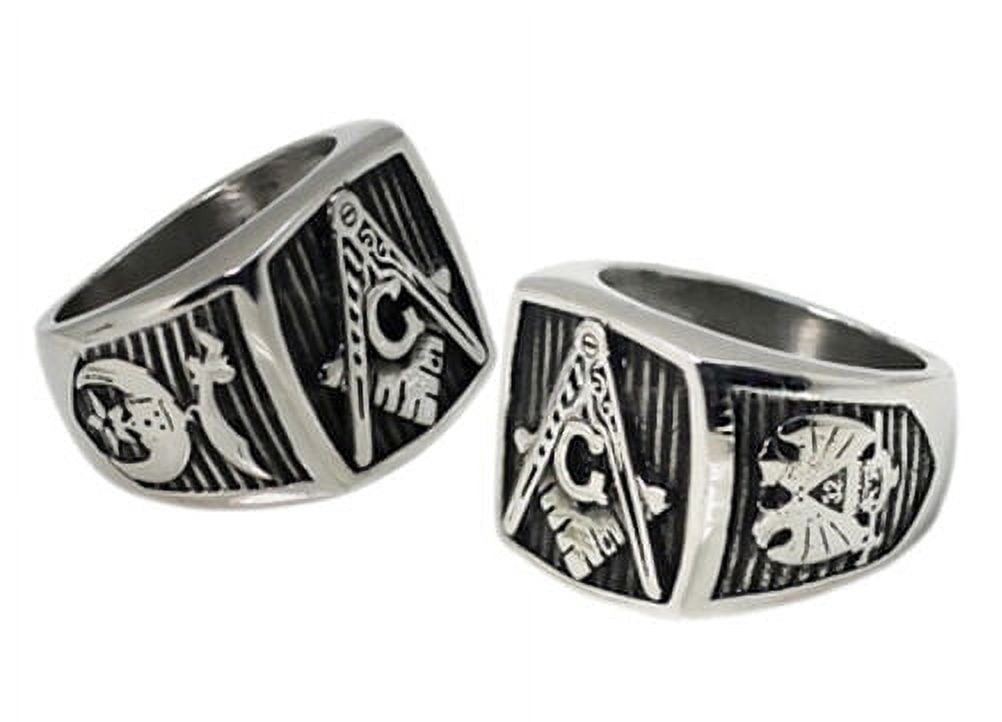 Masonic Rings 32nd Degree Scottish Rite and Shriner Ring - Square ...