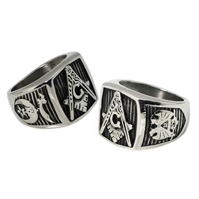 Masonic Rings 32nd Degree Scottish Rite and Shriner Ring - Square ...