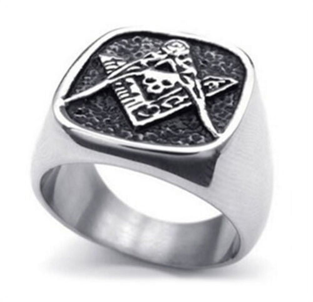 Masonic Rings - Freemason Ring - Masonic Skull Emblem w/ Square and ...