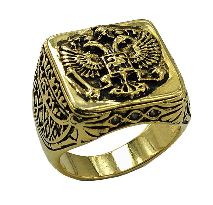Masonic Rings Gold Tone Scottish Rite Freemason. Russian Coat of Arms ...