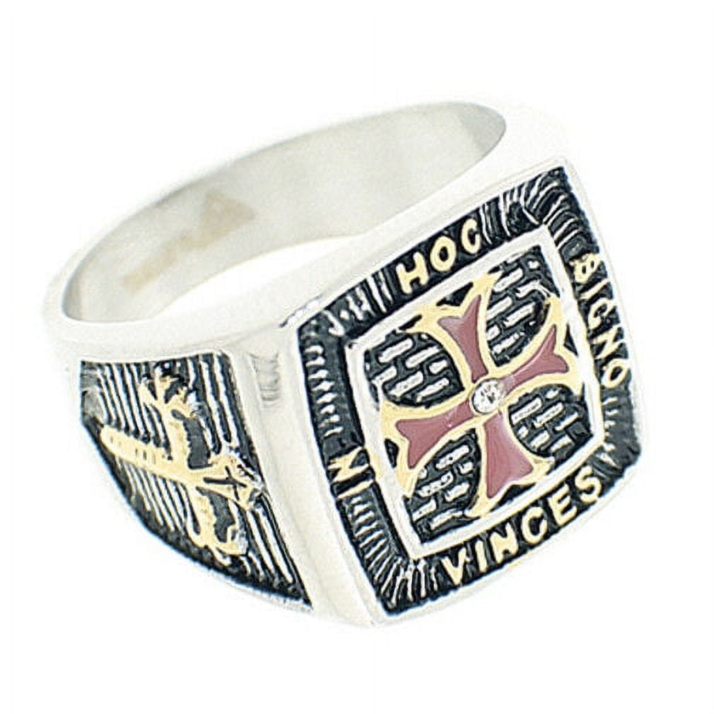 Masonic Rings Knights of Templar Ring. Red Cross In Hoc Signo Vinces ...