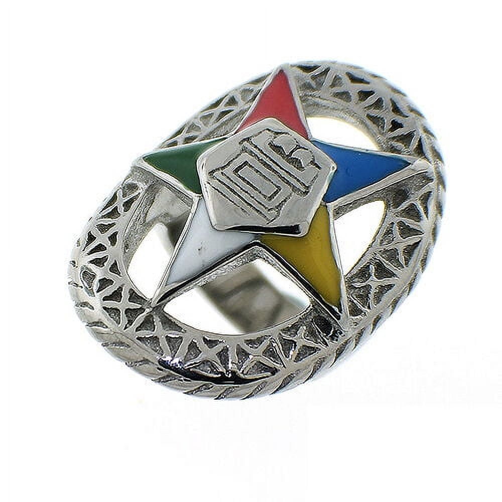 Masonic Rings Order of the Eastern Star Ring - Silver Color Web OES ...