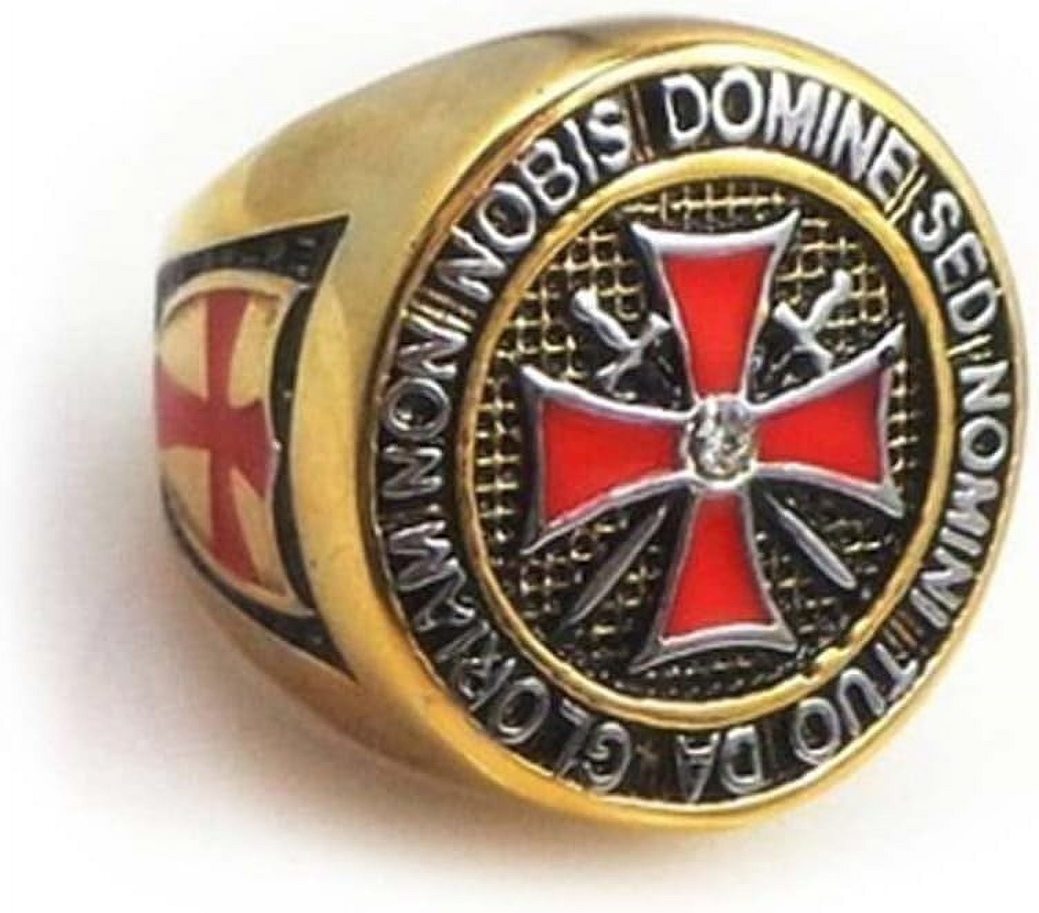 Masonic Rings for Templar Freemason Ring York Rite Colorful Gold Plated ...