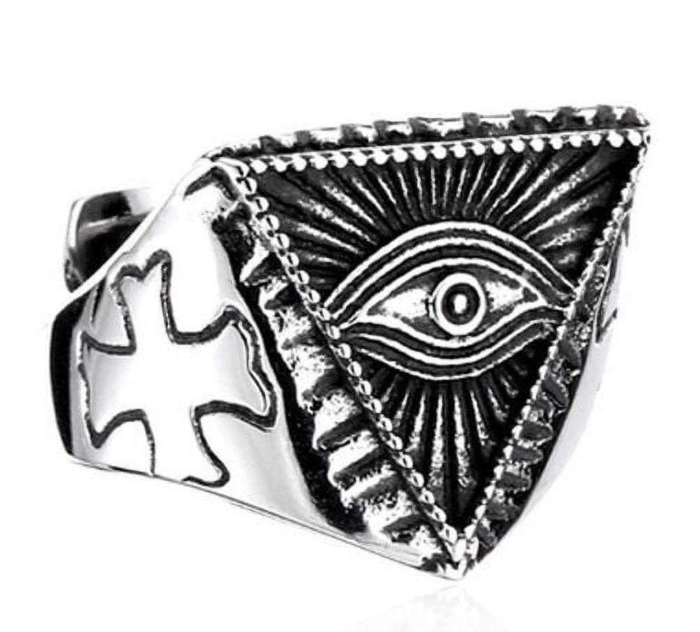 Masonic Rings Triangle Pyramid shaped Freemason Ring - Eye of ...