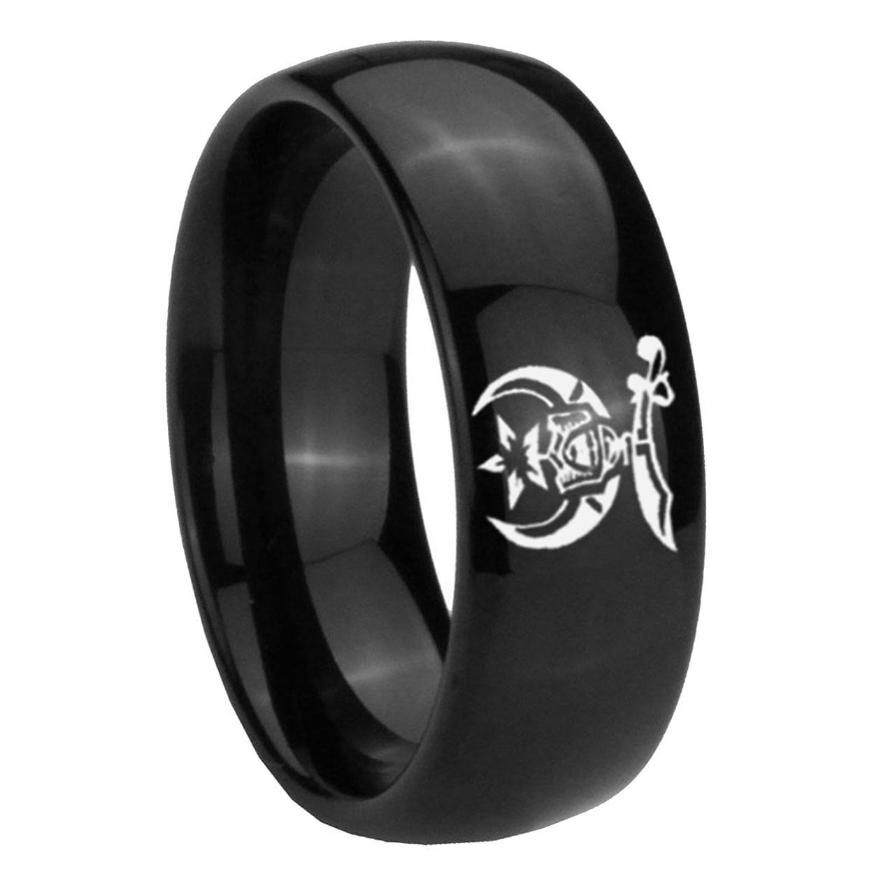 Masonic Shriners 8MM Black High Polish Dome Tungsten Men Ring - Walmart.com