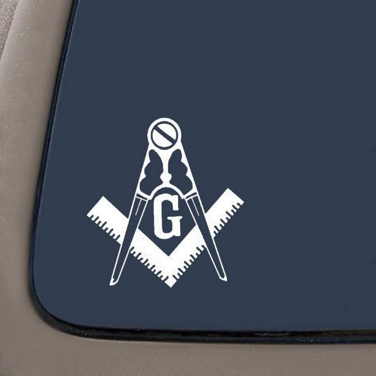 Masonic Square and Compass Car Window Wall Laptop White Decal Sticker ...