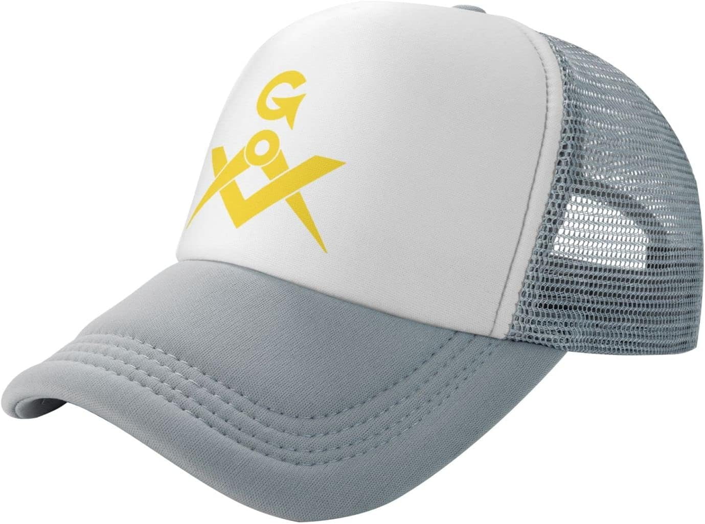 Masonic Square & Compasses Symbol Mesh Back Trucker Cap Baseball Cap ...