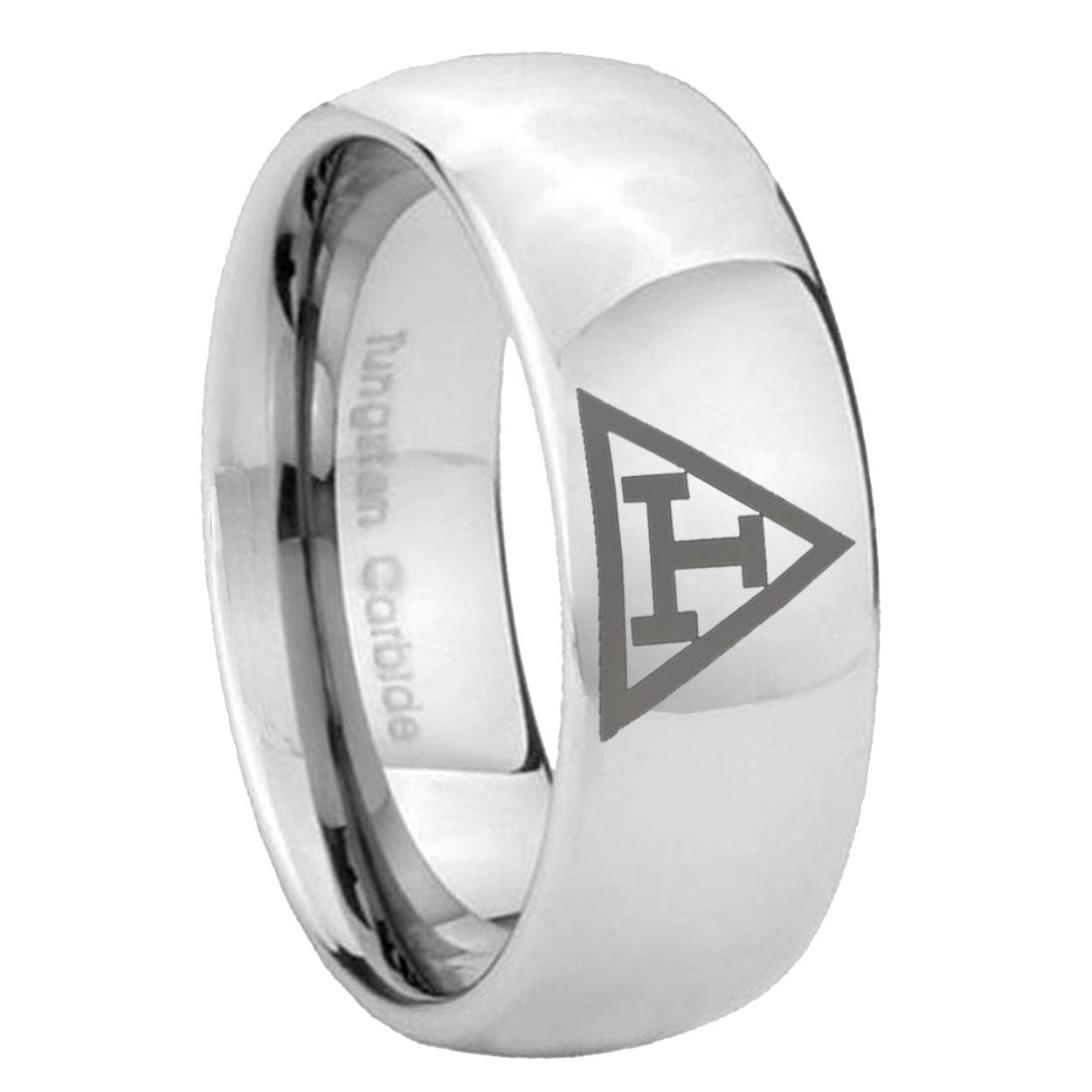 Masonic Triple 8MM Gray High Polish Dome Tungsten Men Ring - Walmart.com