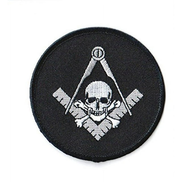 Masonic Widows Son Skull Square Compass Embroidered Patch Iron Sew ...