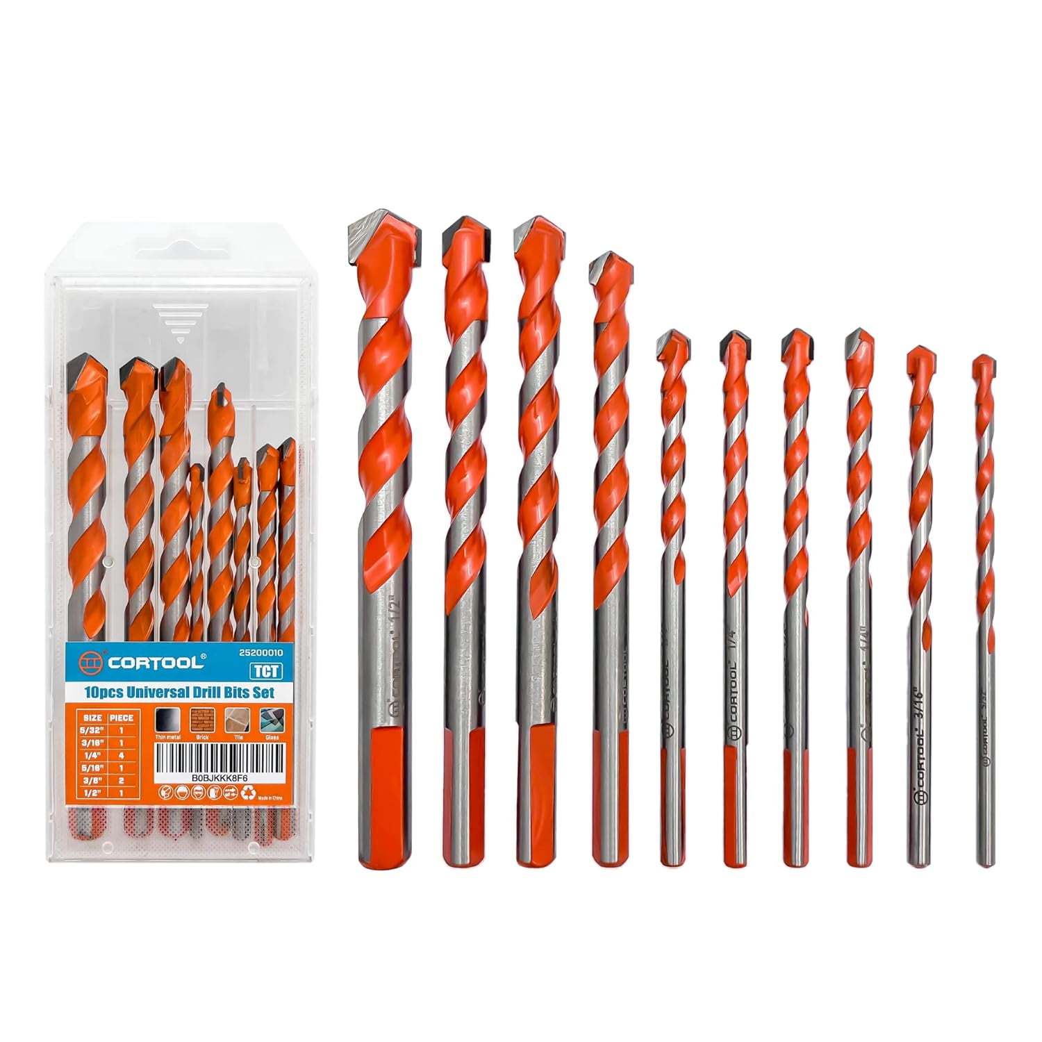 Masonry Drill Bits Set for Tile, Brick, Cement, Concrete, Glass ...