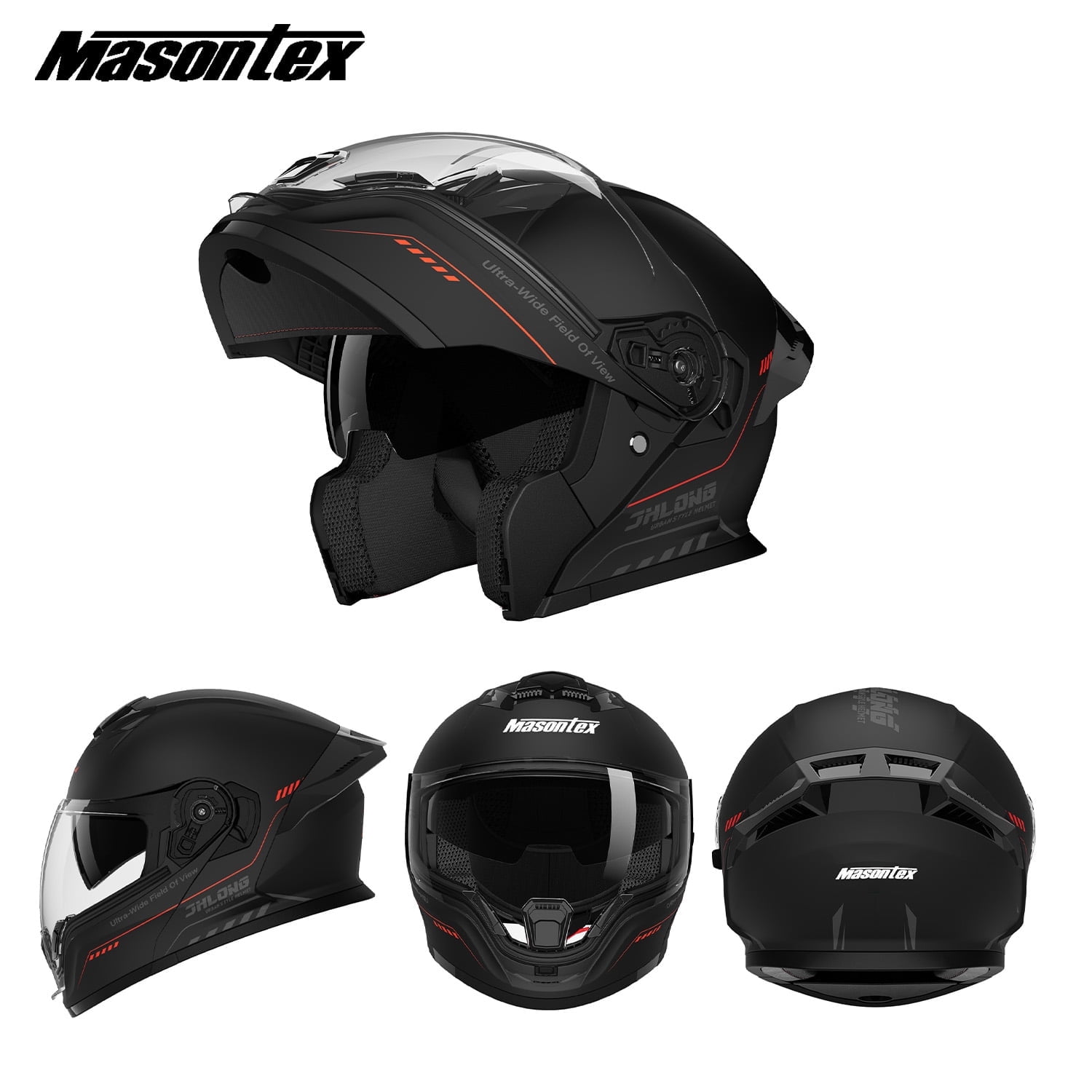 Masontex DOT - Certified Modular Motorcycle Helmet | ABS Shell ...