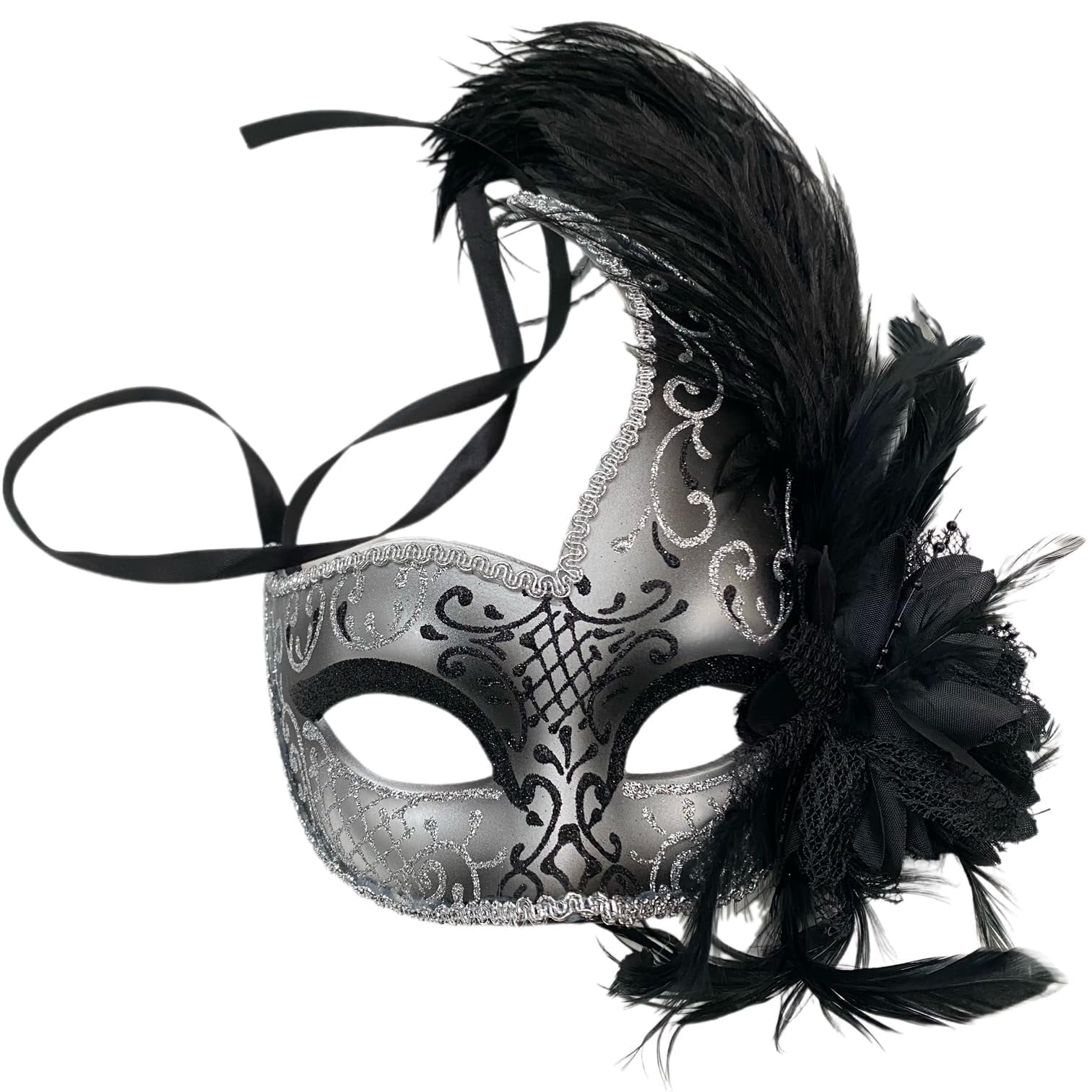 MasqStudio Brocade Lace Masquerade Ball Mask Burlesque Mardi Gras ...