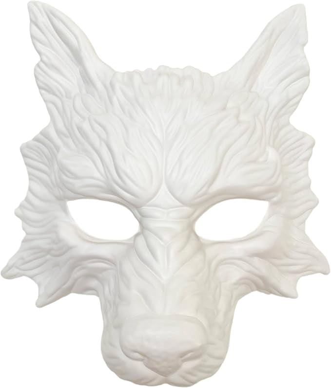 MasqStudio White Wolf Mask Animal Masquerade Halloween Mask Costume ...