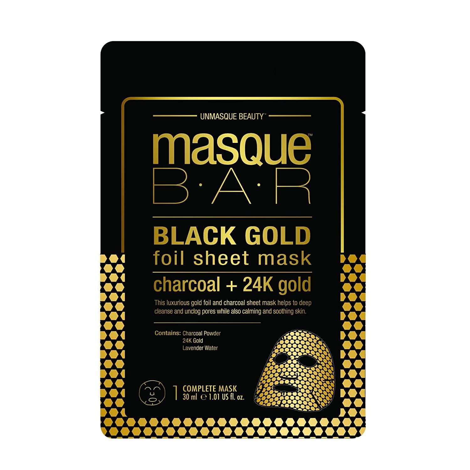 Masque Bar Black Gold Foil Sheet Mask - Walmart.com