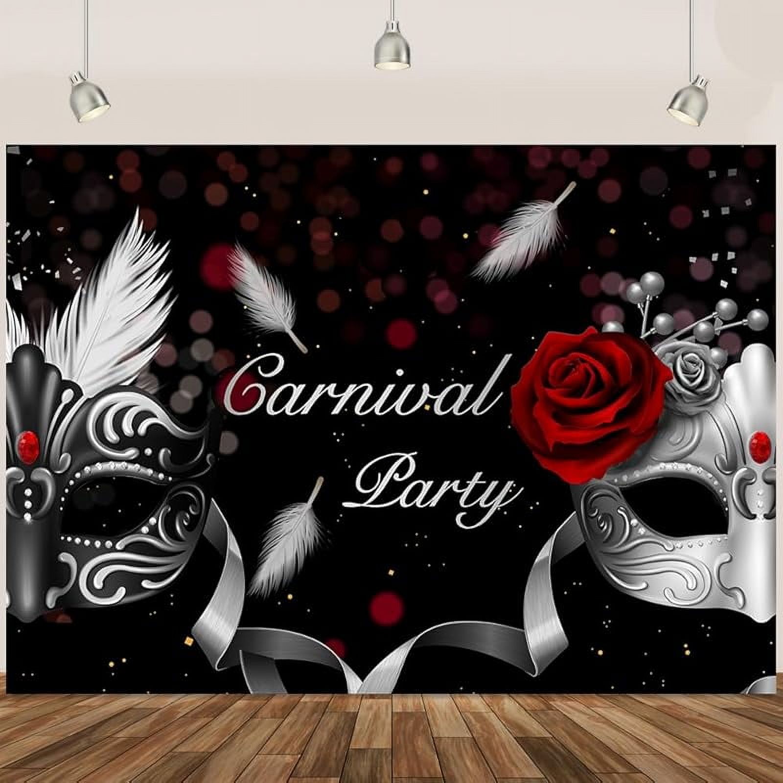 Masquerade Backdrop Classly Carnival Party Masquerade Backdrop Mardi ...
