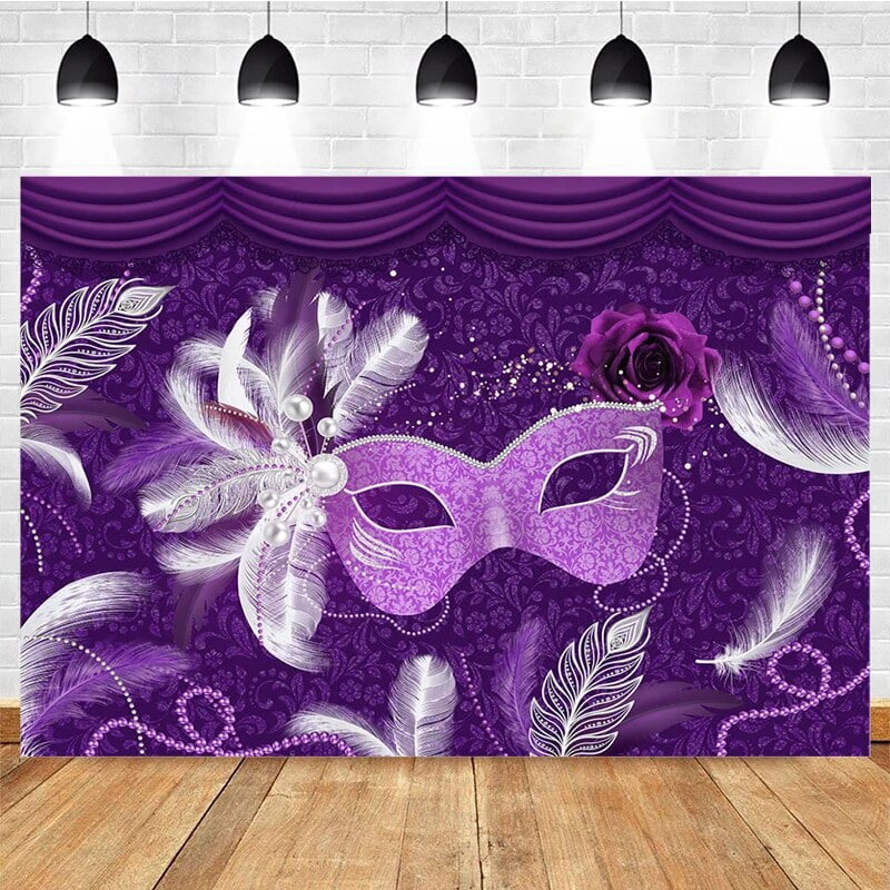 Masquerade Backdrop FeatherMask Photography Background Luxury Vintage ...