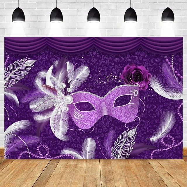 Masquerade Backdrop FeatherMask Photography Background Luxury Vintage ...