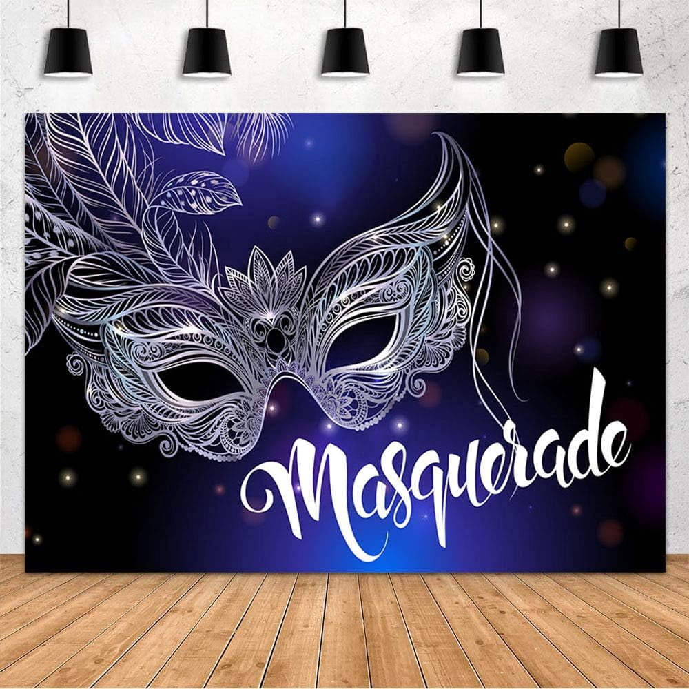Masquerade Backdrop Mask Party Decoration Mardi Gras Carnival Birthday ...
