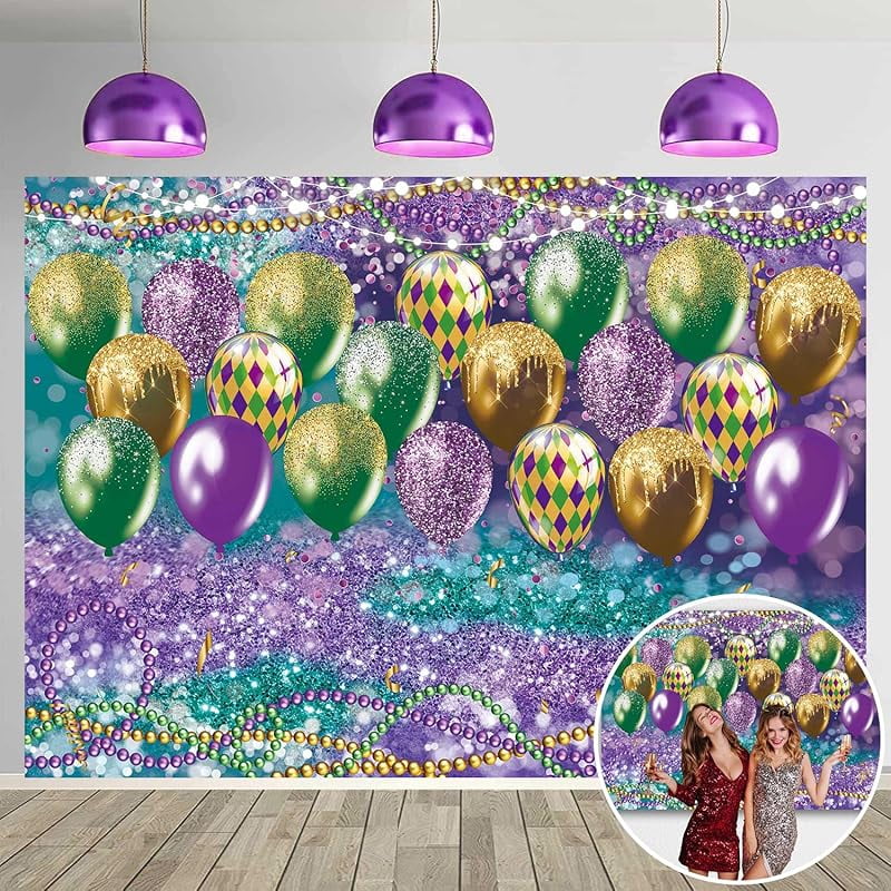 Masquerade Backdrop Masquerade Party Decorations Purple Mardi Gras ...