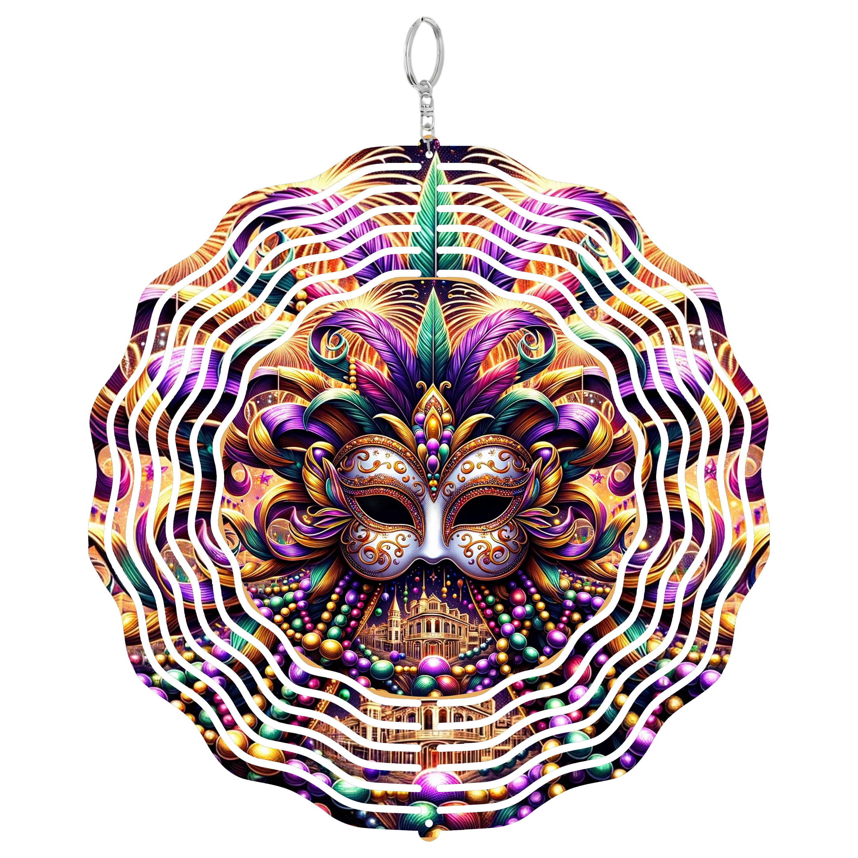Masquerade Mask 3D Wind Spinner Window Hanging Mardi Gras Multi-color ...
