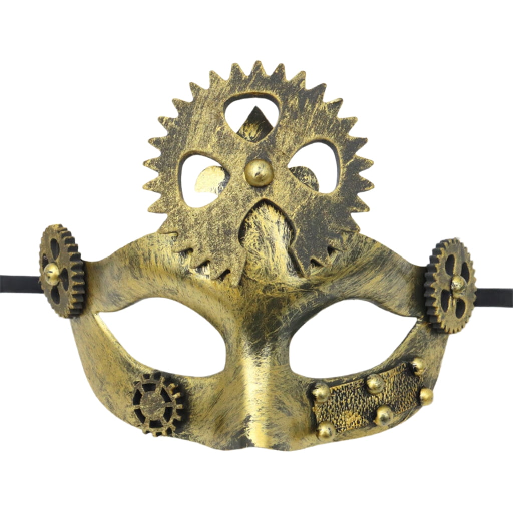 Masquerade Mechanical Half Face Party Steampunk Mardi Gras Dress up ...