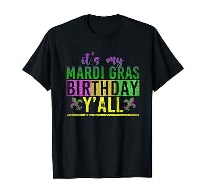 Masquerade Parade Birthday Celebration Party Mardi Gras T-Shirt Fleur ...