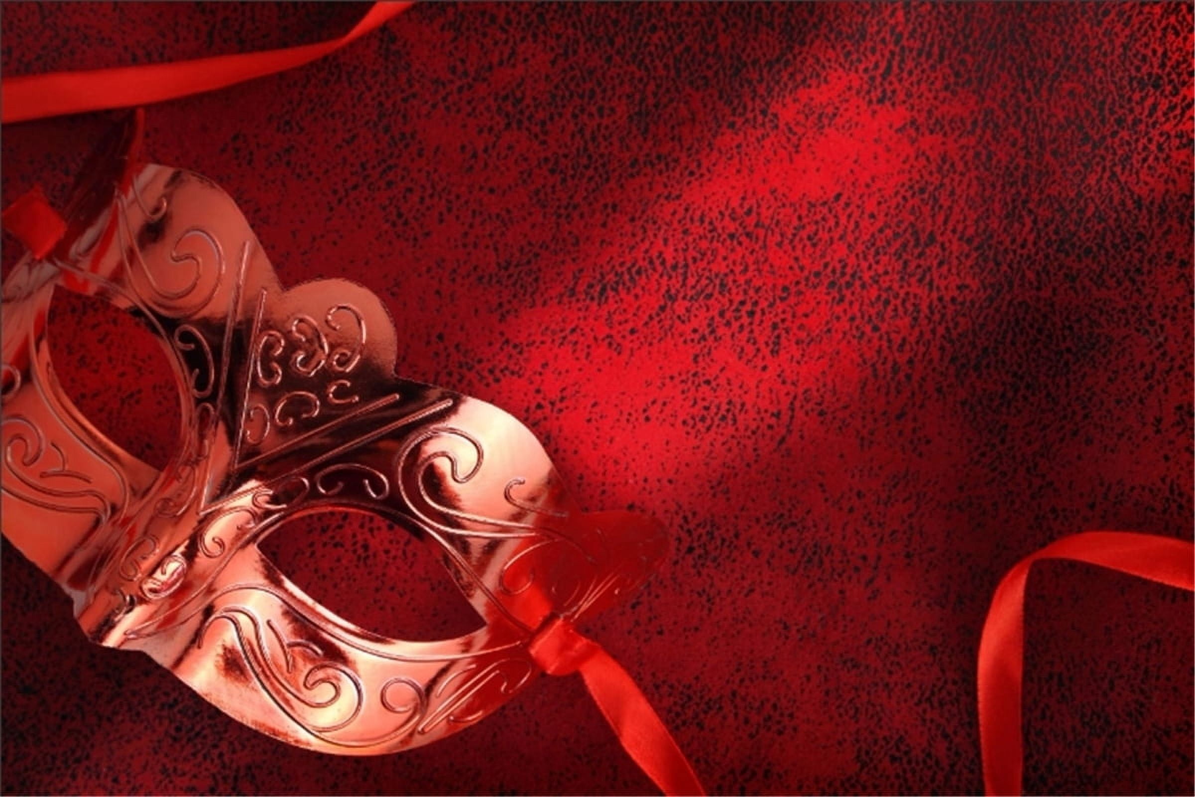 Masquerade Photography Backdrop Golden Mask Dark Retro Pattern Stage ...