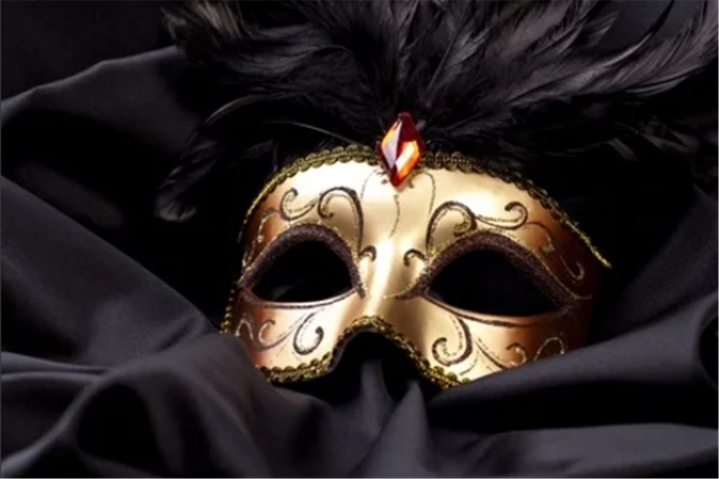 Masquerade Photography Backdrop Golden Mask Dark Retro Pattern Stage ...