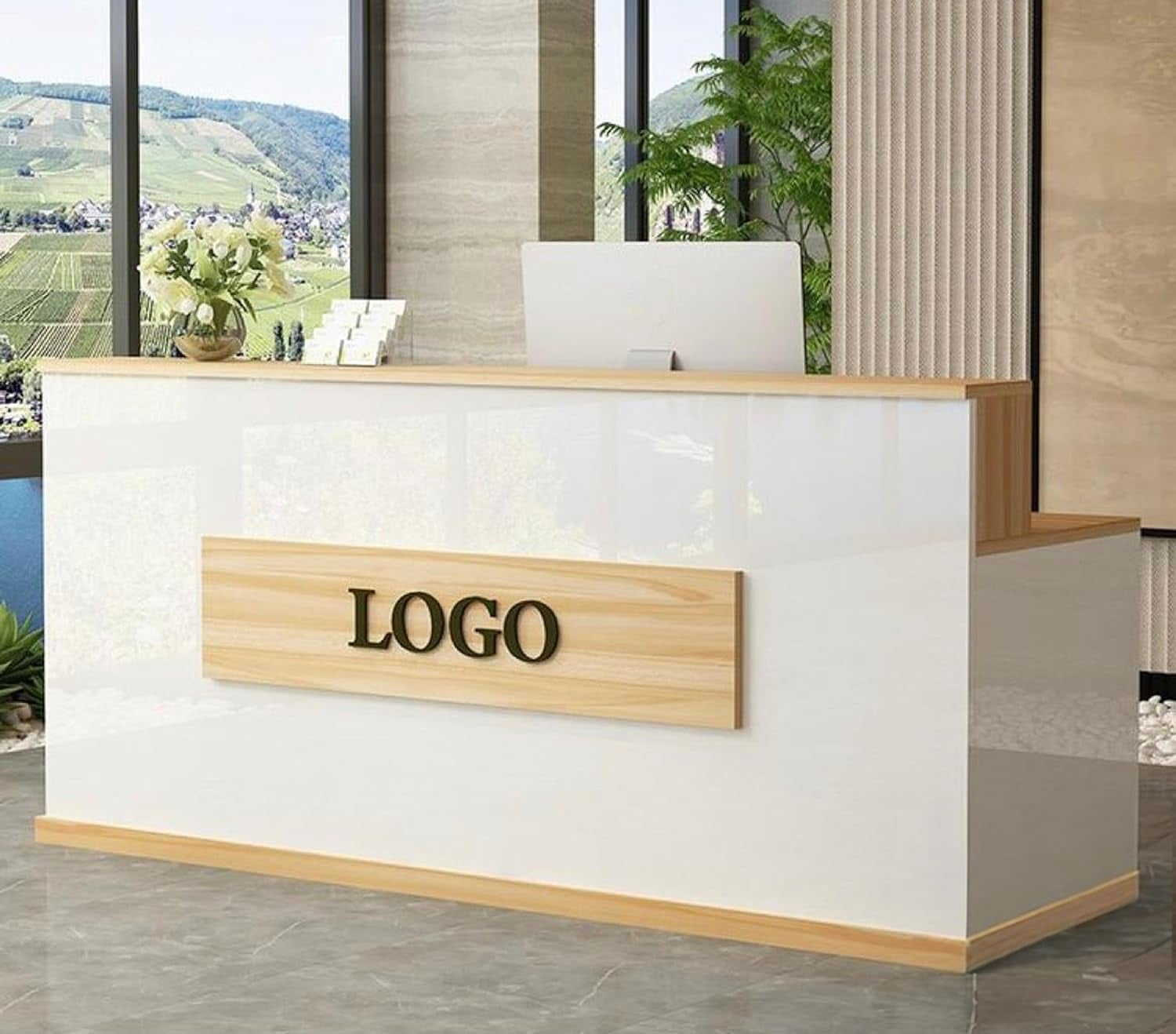"Mass 63"" Modern Reception Desk for Beauty Salons, Offices & Spas w ...