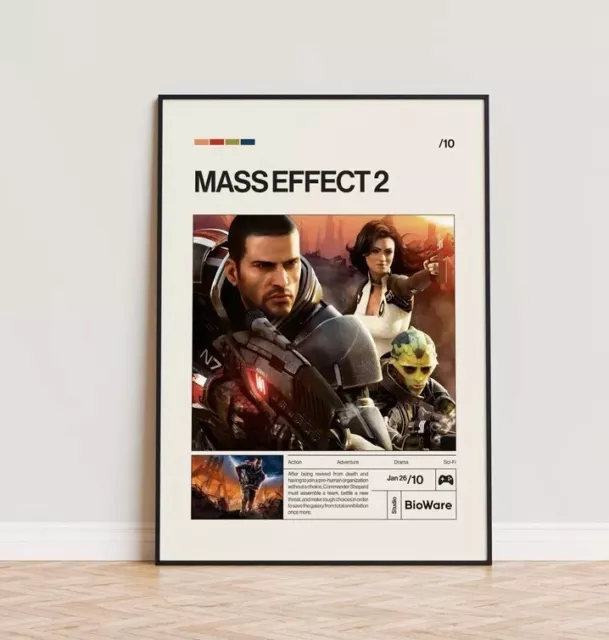 Mass Effect 2 Poster, Video Game Poster, Minimalist Game Print, Gaming ...