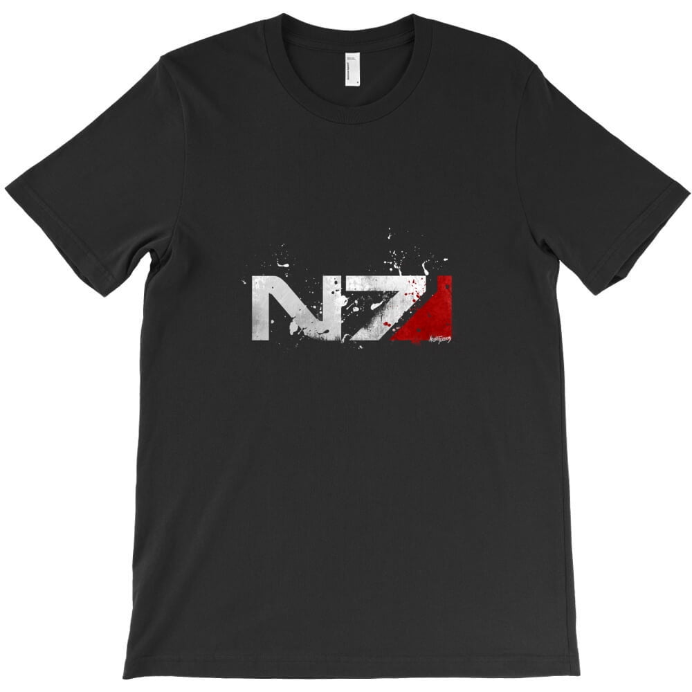 Mass Effect Distressed N7 Funny Video Game Logo Graphic Novelty ...