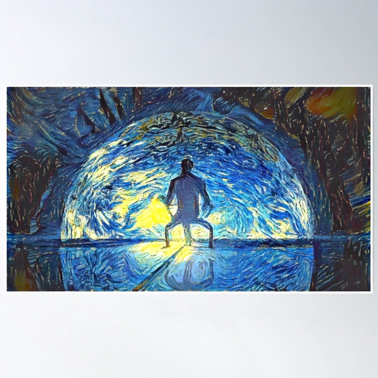 Mass Effect Illusive Man Starry Night Poster Wall Art, Modern Wall ...