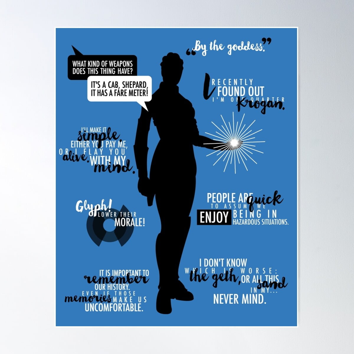 Mass Effect: Liara T'Soni Poster Wall Art, Modern Wall Decor For Living ...