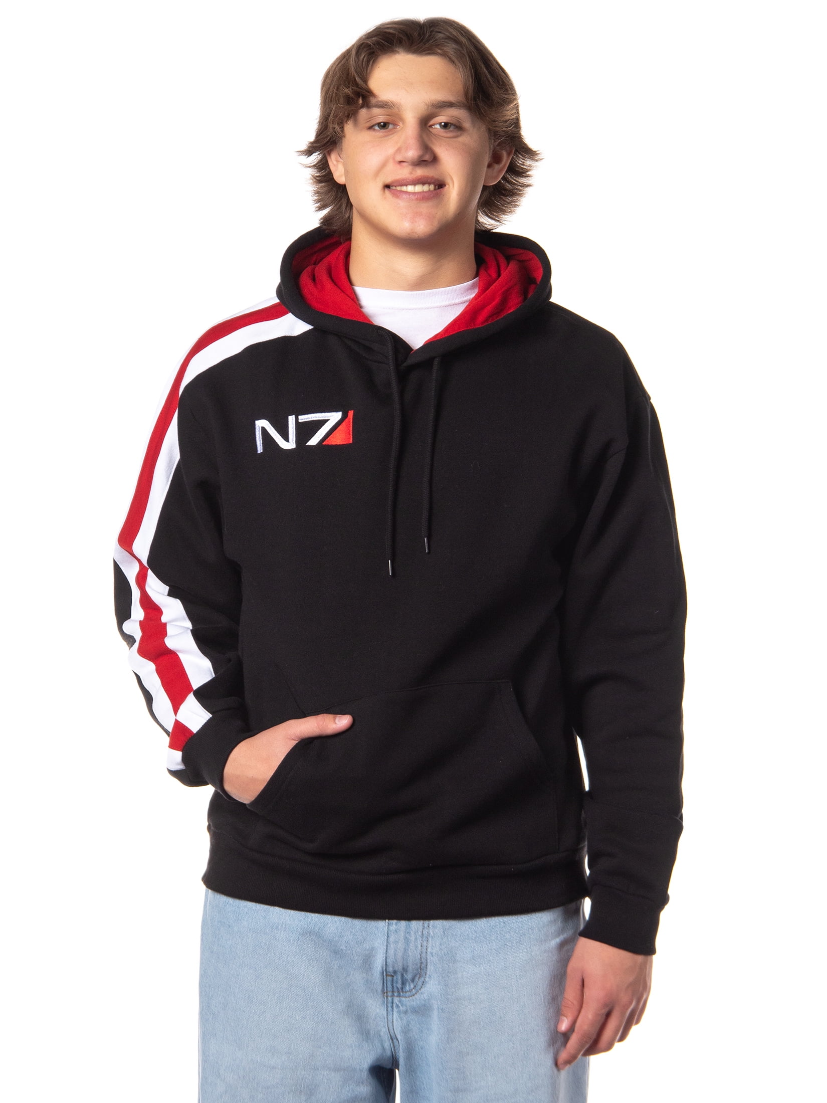 Mass Effect Men's N7 Logo Embroidered Gamer Pullover Hoodie - Walmart.com