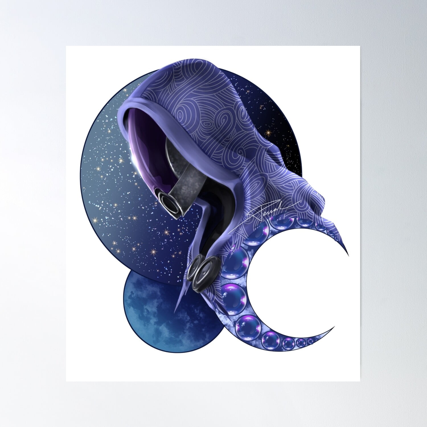 Mass Effect Tali Space Poster Wall Art, Modern Wall Decor, 8x12 ...