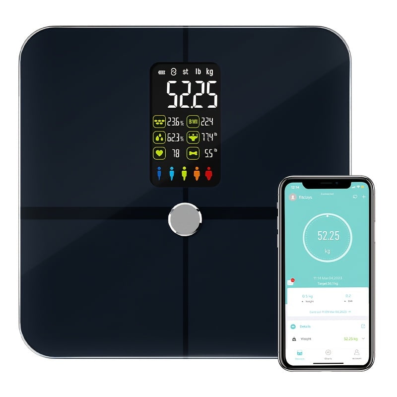 Mass Index Measuring Personal Scale, VA Screen USB Digital Weight Body ...