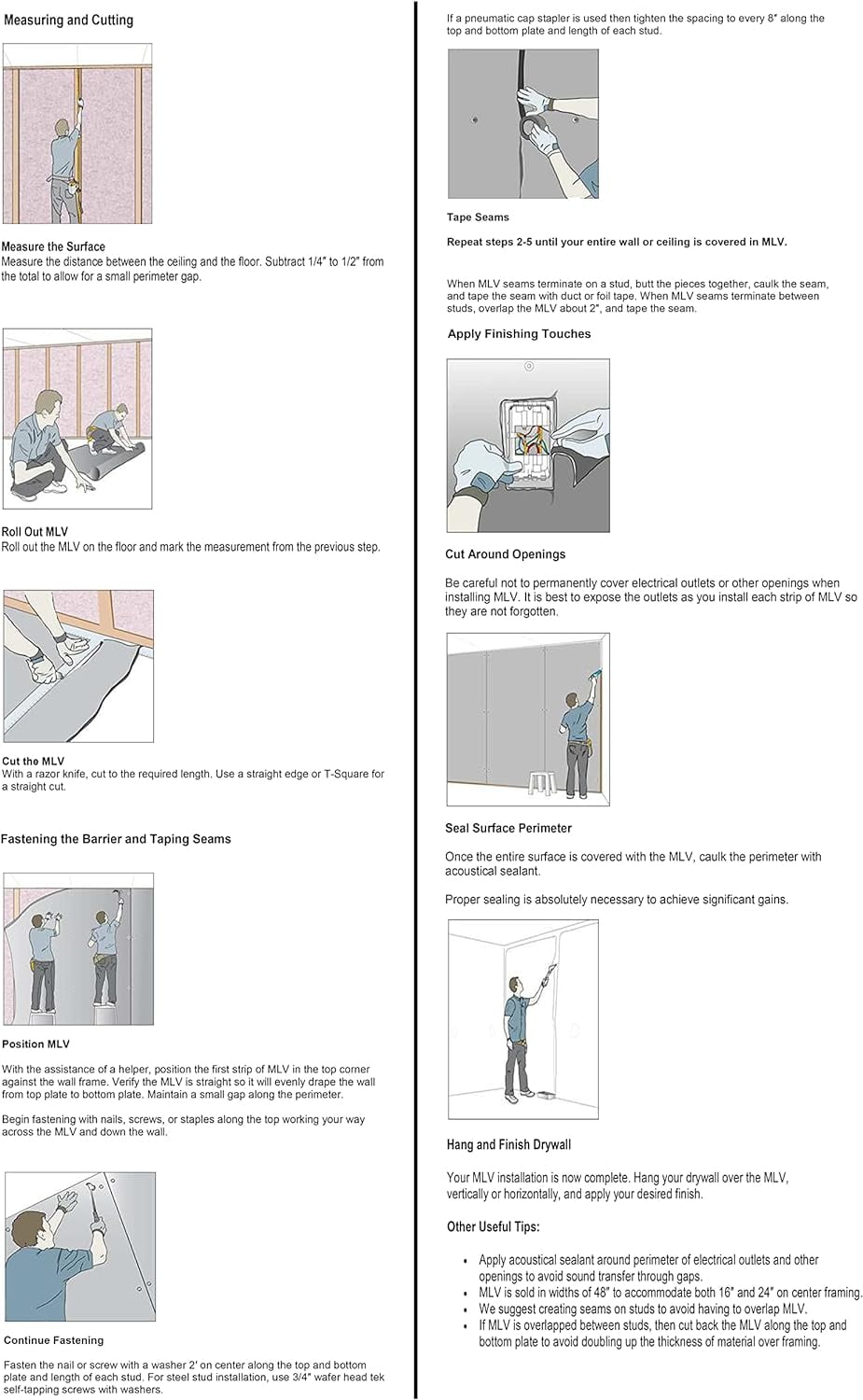 Mass Loaded Vinyl .5lb - 4'x25' 100 Sq. Ft. Soundproofing Barrier for ...