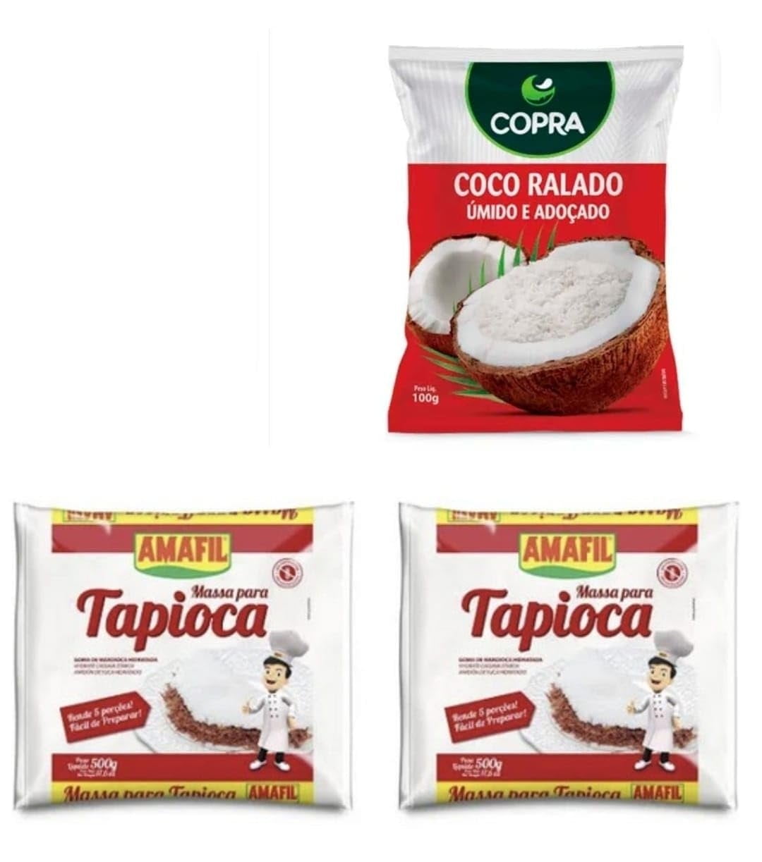 Massa Tapioca Amafil 2x500g + Coco Ralado Copra 100g Brazil in Texas Bundle - Walmart.com
