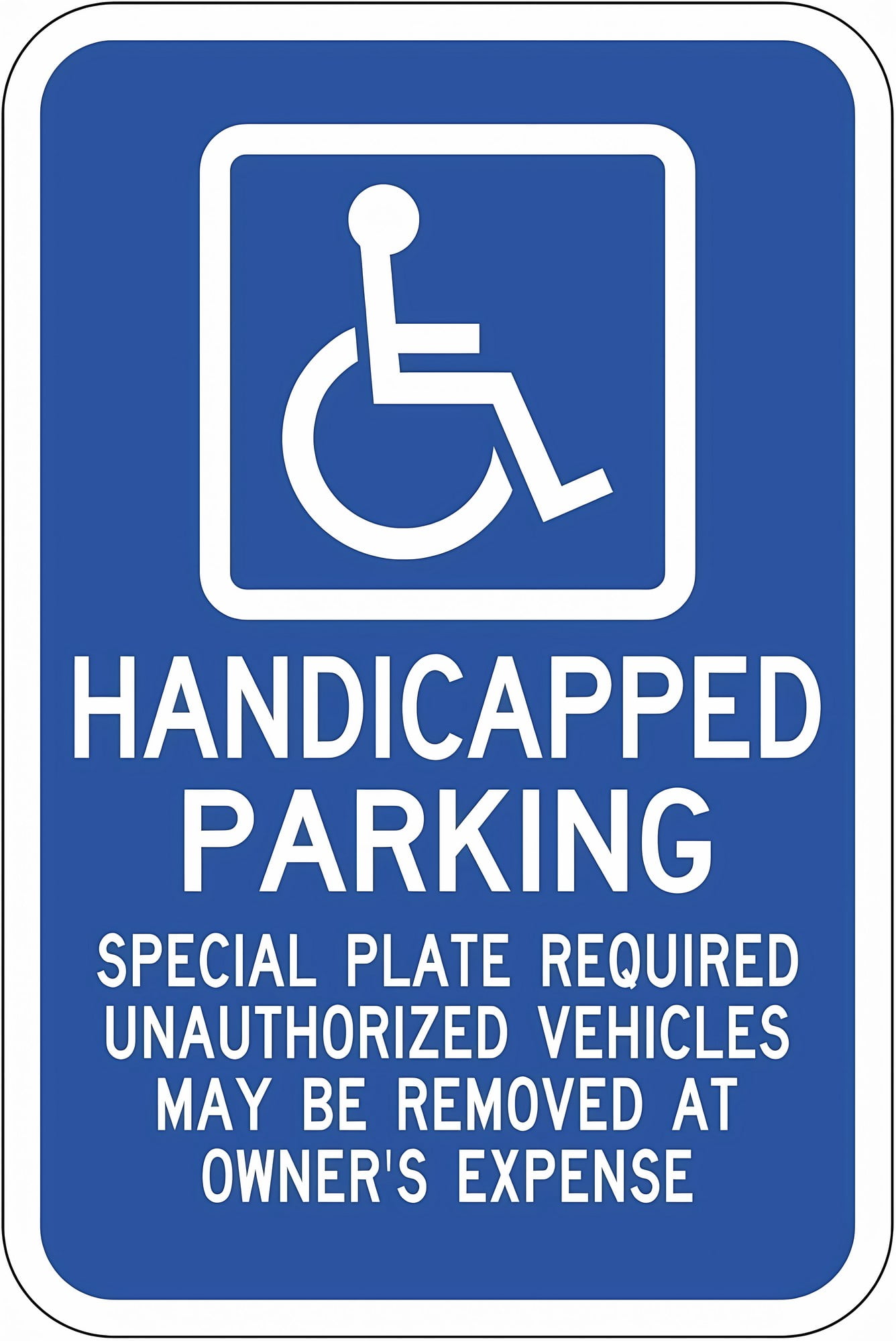 Massachusetts Handicap Parking Metal Tin Sign - 8"x12" Caution Safety ...